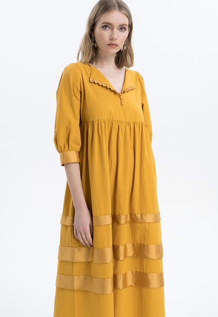 Solid Flap Tiered Dress – ZAY