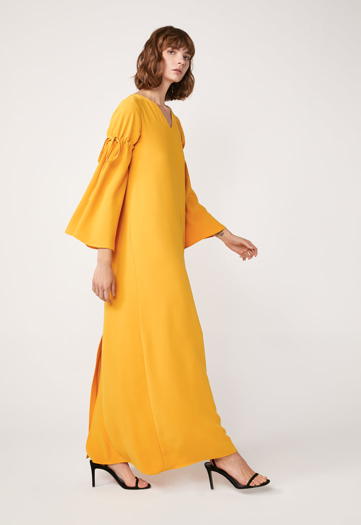 Single Colored V-Neck Dress – ZAY